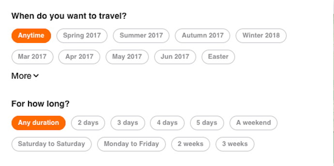 KAYAK Explore - set a travel budget and see where it can take you
