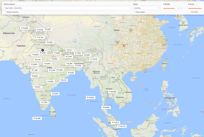 KAYAK Explore - set a travel budget and see where it can take you